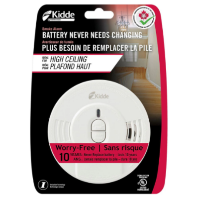 Kidde 10-Year Worry-free Ionization Smoke Alarm, Tamper Resistant ...