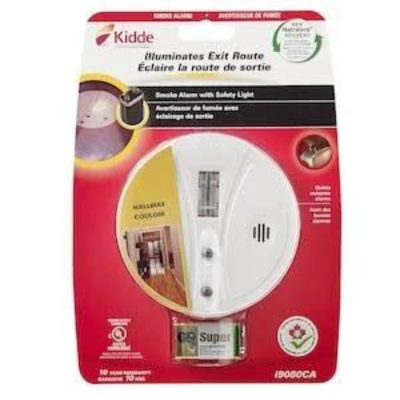 Kidde Battery Operated Ionization Smoke Alarm, With Safety Light ...