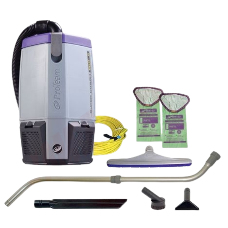 ProTeam Super Coach Pro 6 Backpack Vacuum, with Tool Kit | PureFilters