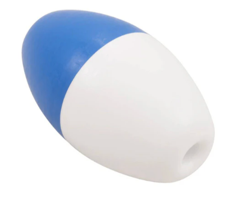 5'' x 9'' Blue White Polyethylene Oval Float for 3/4'' Rope | PureFilters