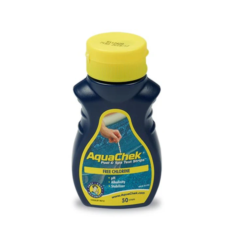 AquaChek Yellow 4-in-1 Chlorine 50-Count Test Strips (FC/PH/TA/CA ...