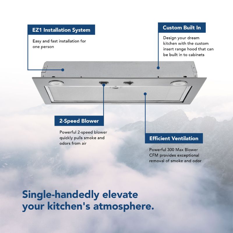 Broan® 21-Inch Custom Range Hood Power Pack, 300 Max Blower CFM ...