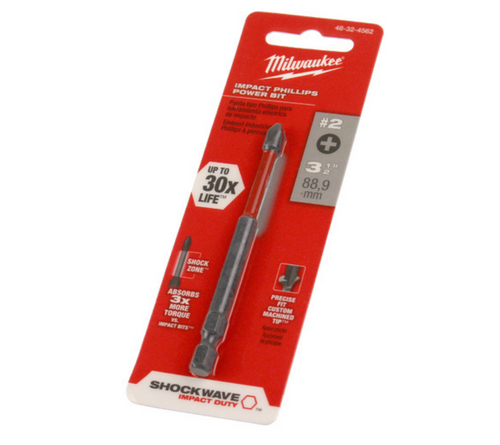 Milwaukee #2 Phillips Shockwave 3-1/2" Power Bit | PureFilters
