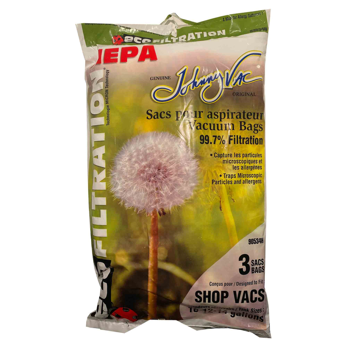 Shop Vac Hepa Vacuum Bag, 3 Pack, 10-14 Gallon | PureFilters