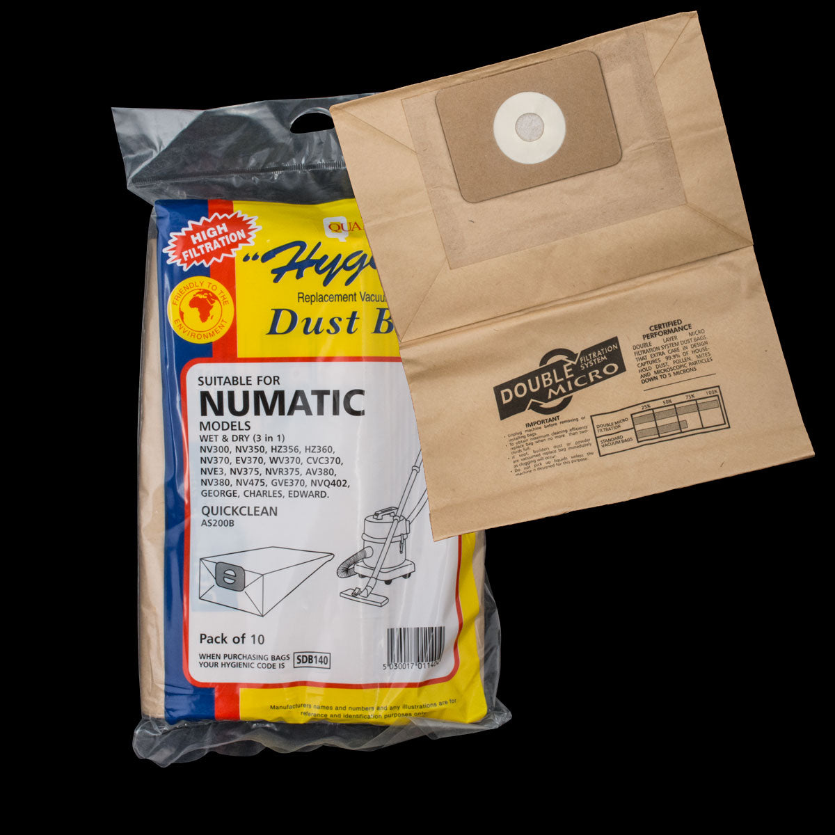 XQC1001 Qualtex Paper Bag Pack of 10 with Double Micro Filtration for ...