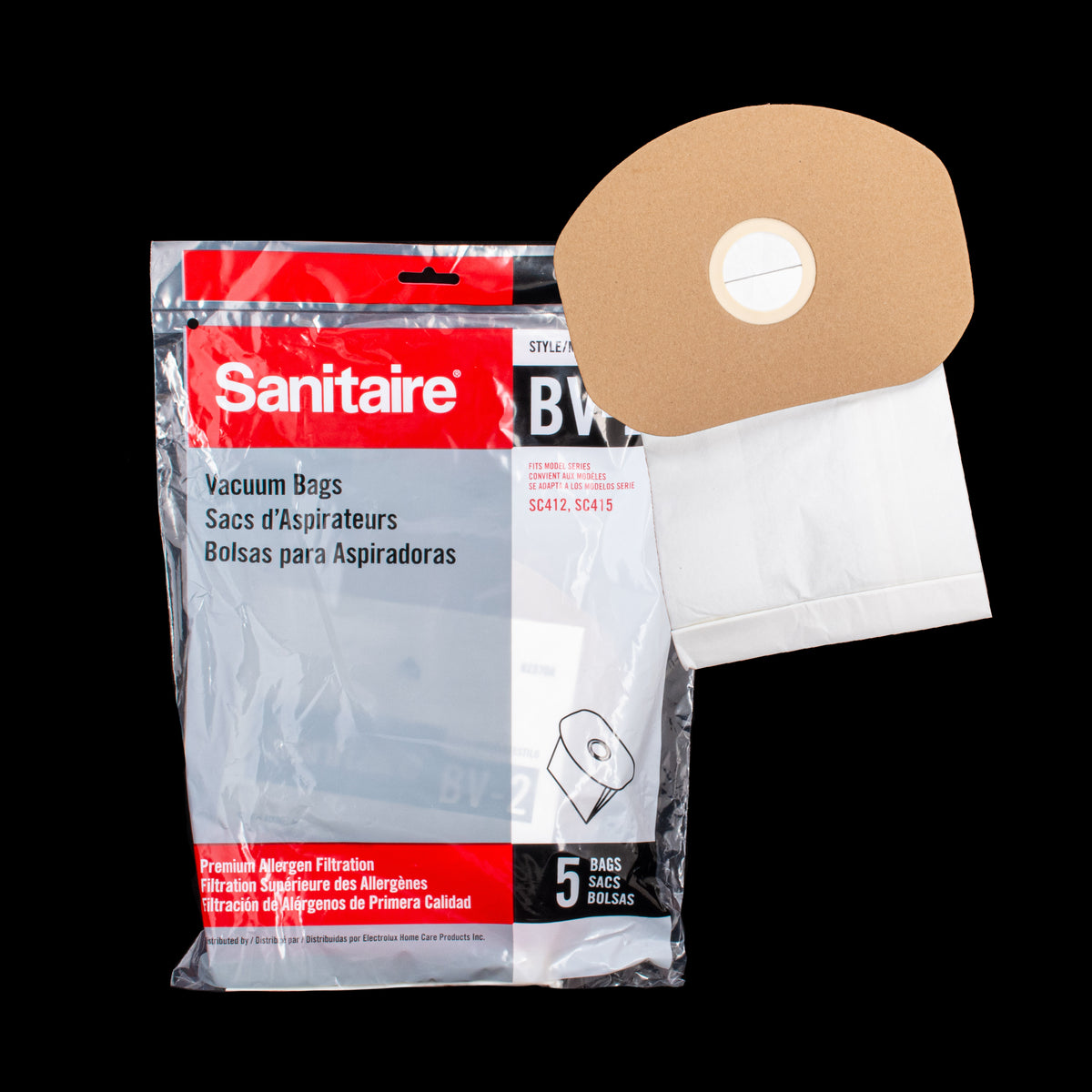 XSA62370 Sanitaire OEM Paper Bag Pack of 5 Type BV-2 with 6 Quart ...